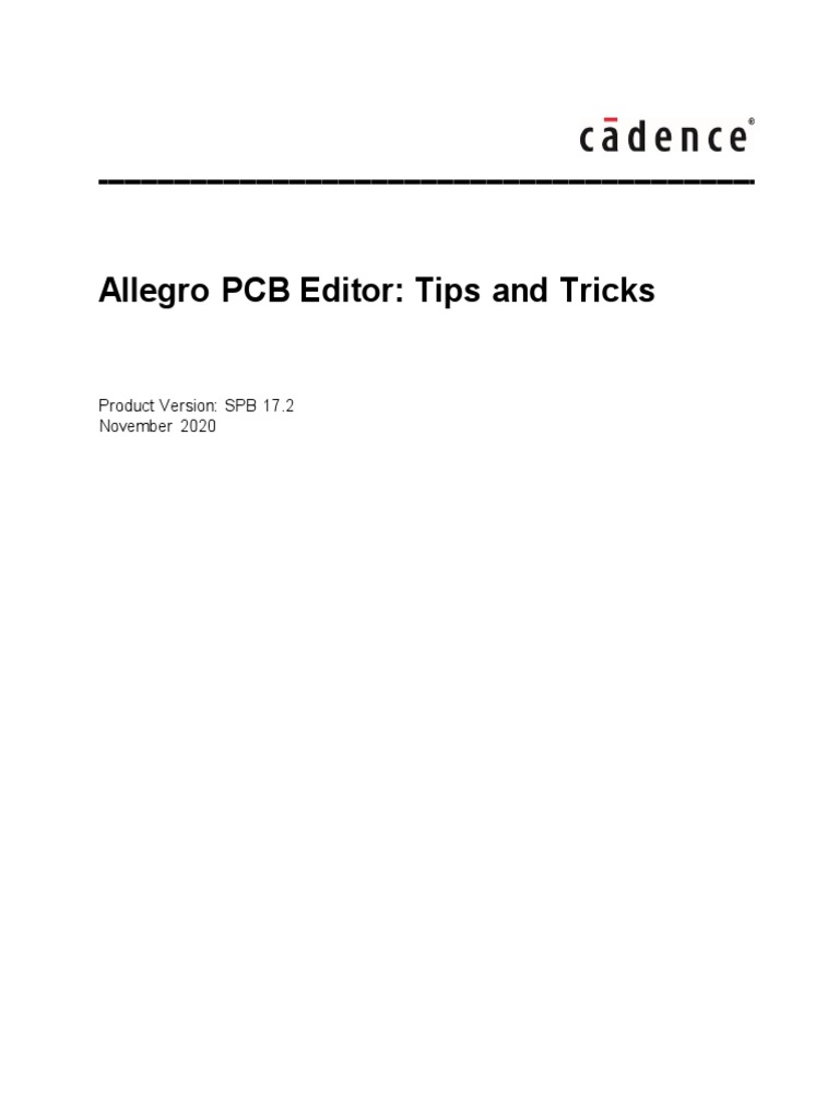 Flowcad Cadence AN Allegro Tips | PDF | Printed Circuit Board | Point ...