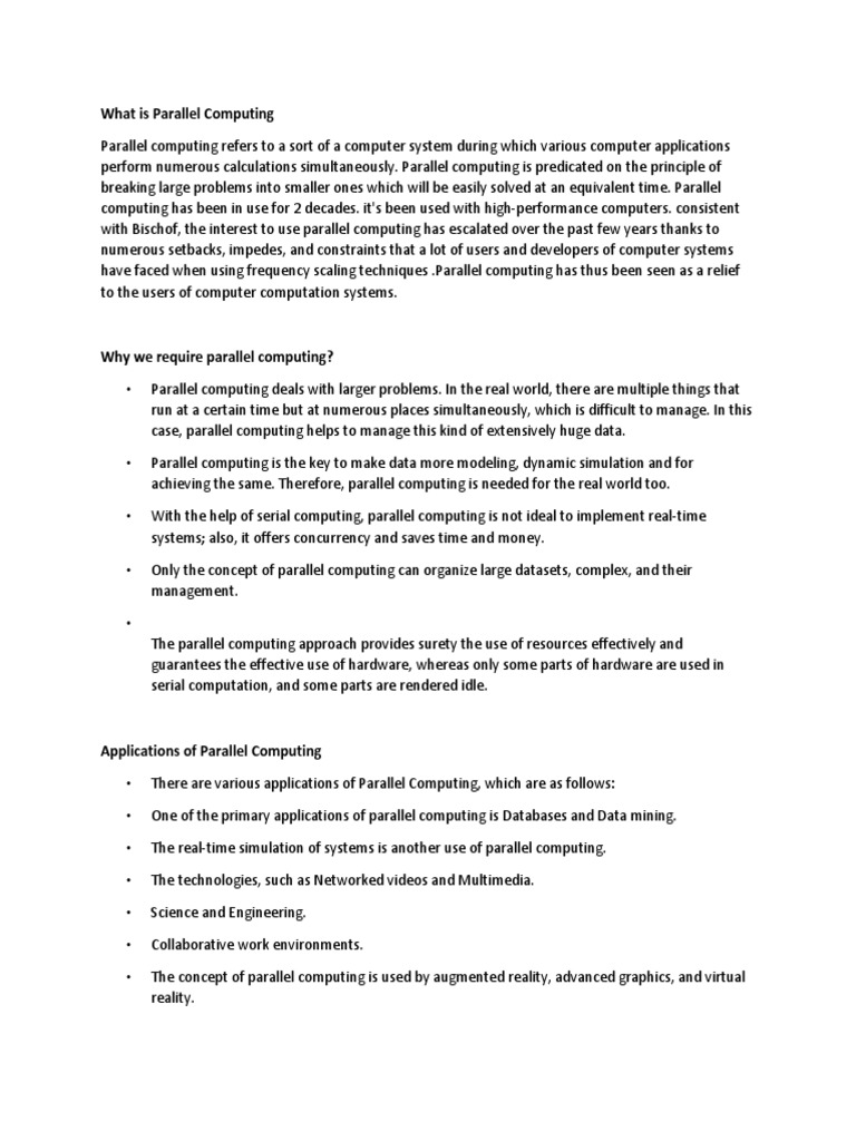 What Is Parallel Computing | PDF | Parallel Computing | Computing
