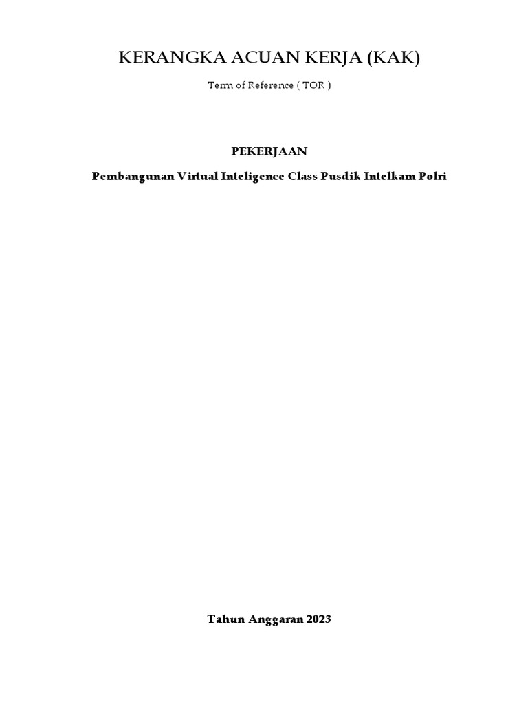 Kak Pembangunan Vic Pusdik Intelkam 2023 | PDF