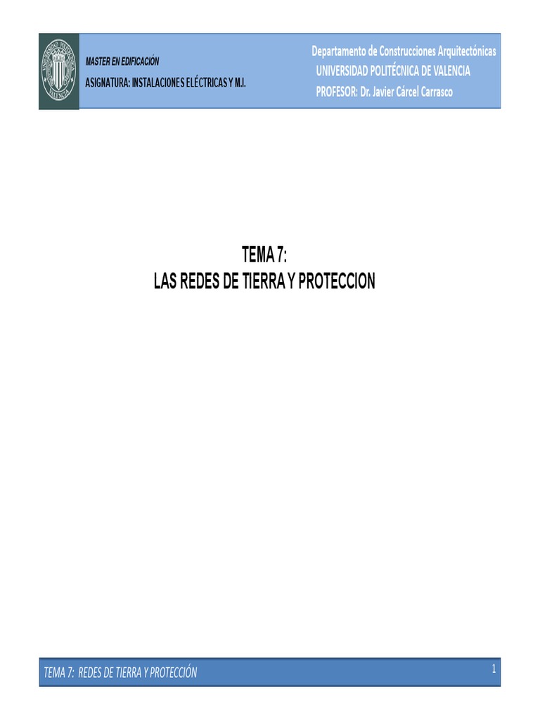 TEMA 07-REDES TIERRA Y PROTECCION | PDF