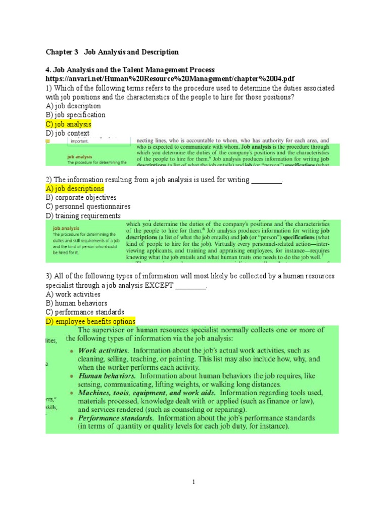 Job Analysis & Description Guide | PDF | Employment | Organizational ...