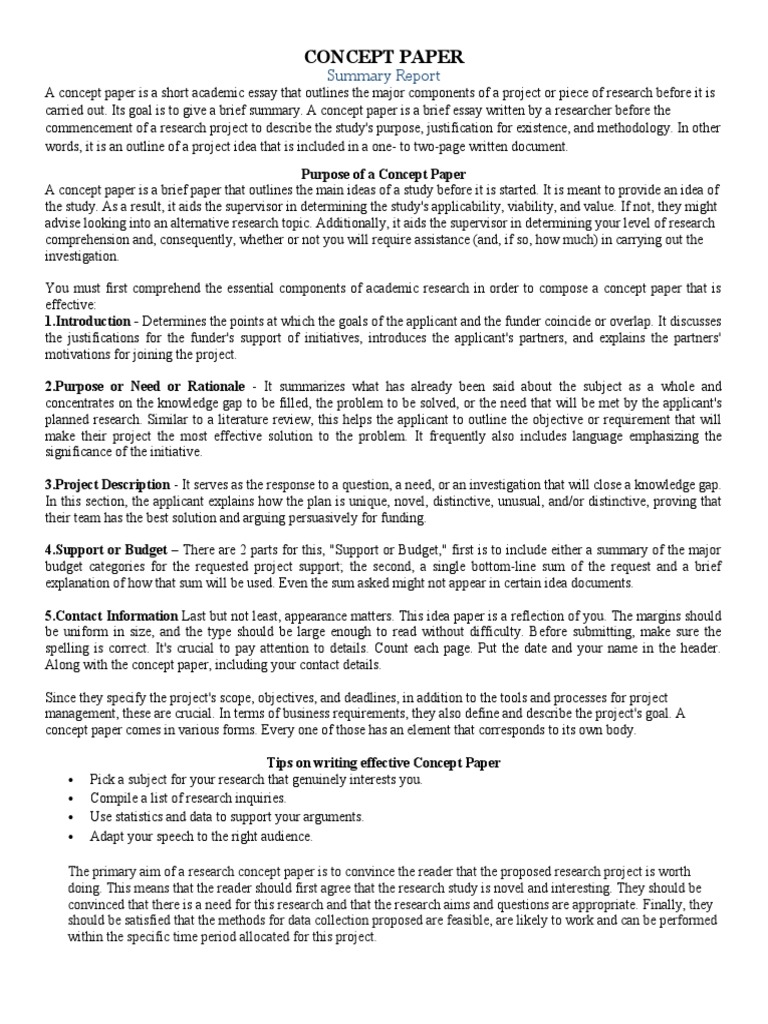 Concept Paper | PDF | Stress (Biology) | Idea