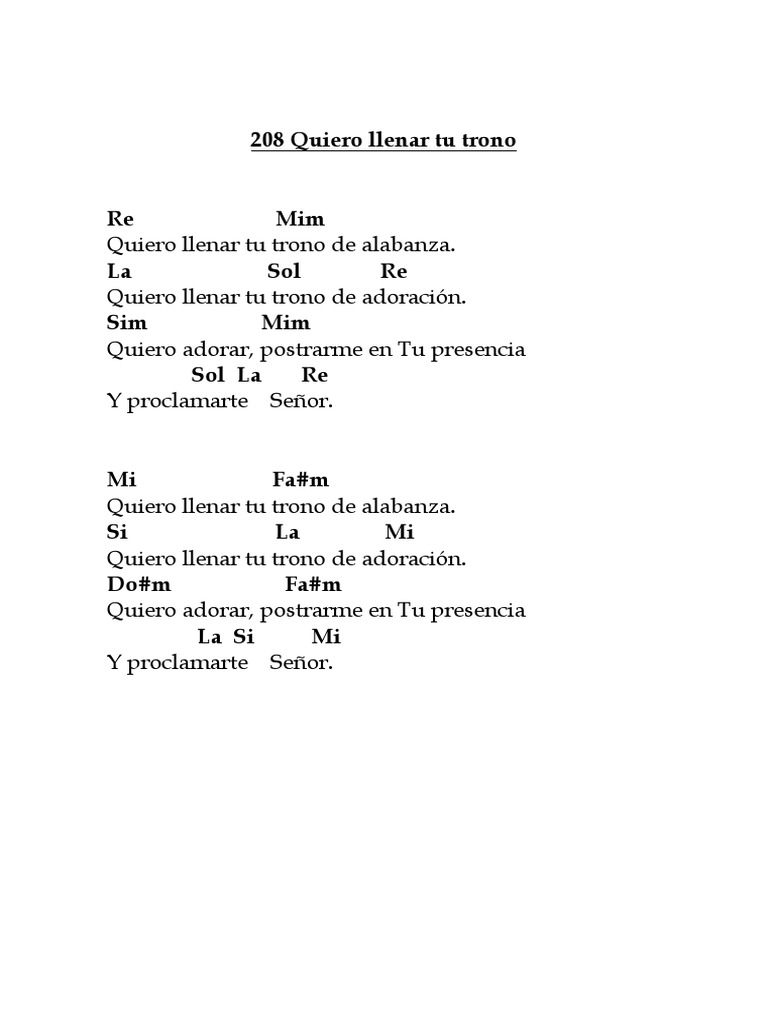 208 Quiero Llenar Tu Trono | PDF