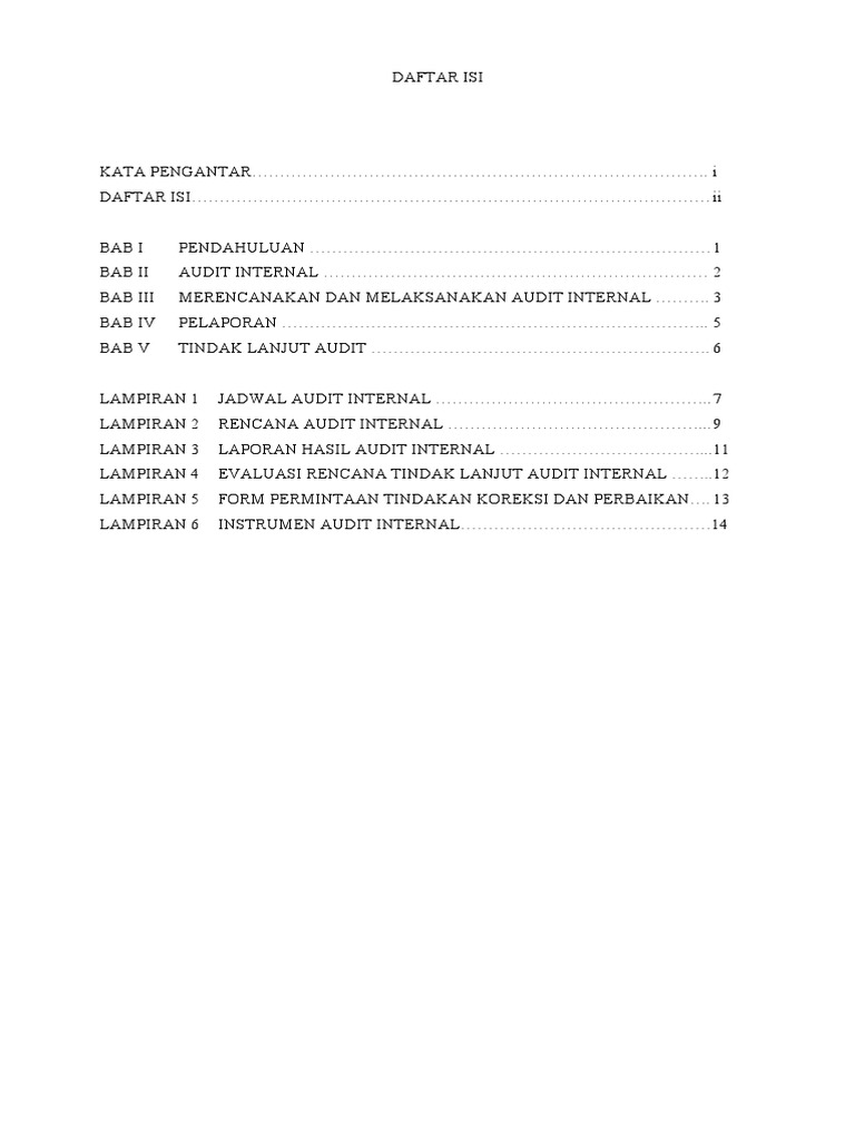 Daftar Isi Pedoman Ai | PDF