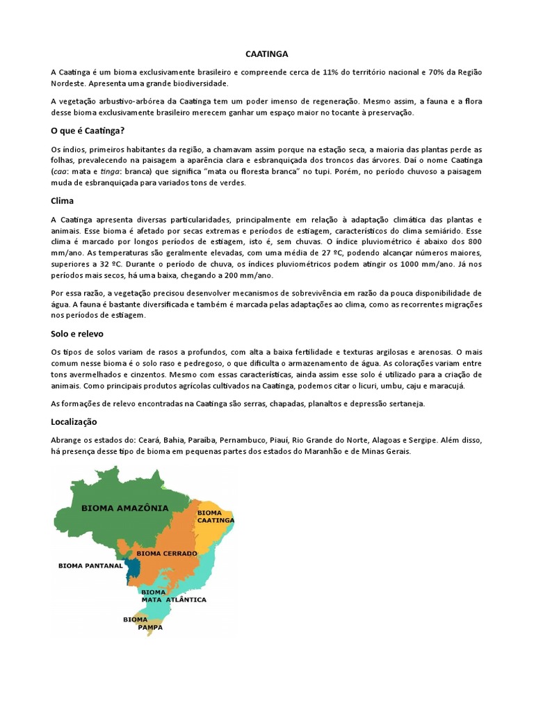 CAATINGA | PDF | Florestas | Seca