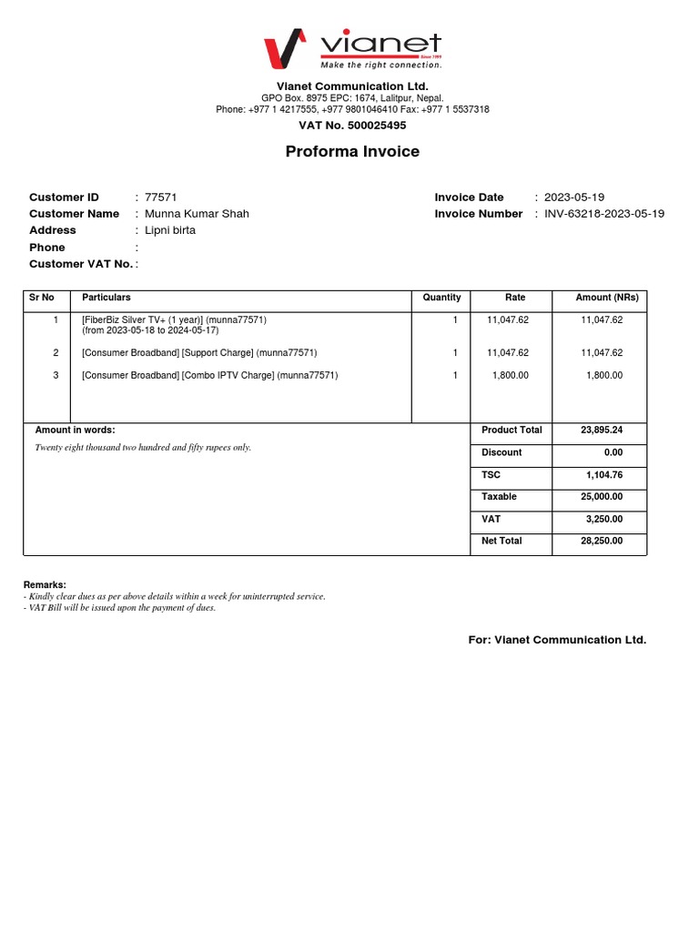 Invoice INV 63218 2023 05 19 | PDF | Value Added Tax | Invoice