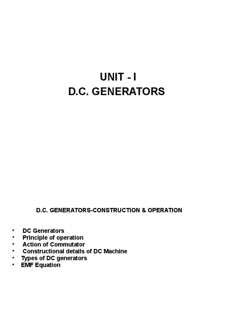 DC Generators: Principles and Construction | PDF