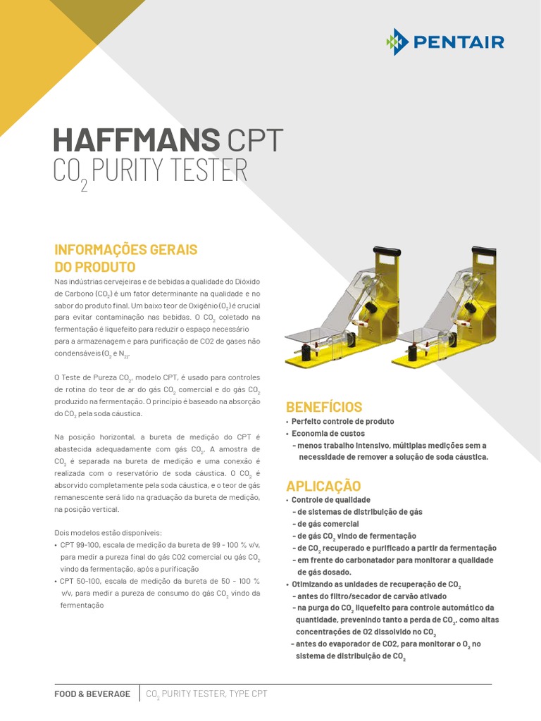 Co2 Purity Tester CPT Haffmans Leaflet v2049 PT | PDF | Dióxido de ...