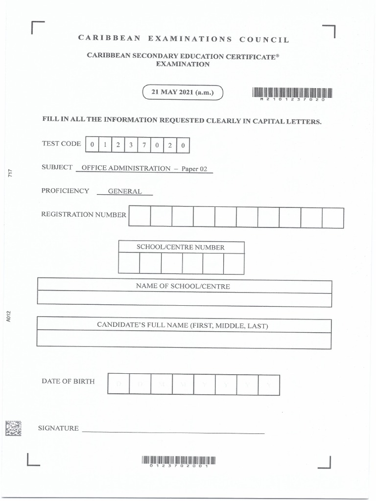 Office Administration Paper 02 MAY 2021 | PDF