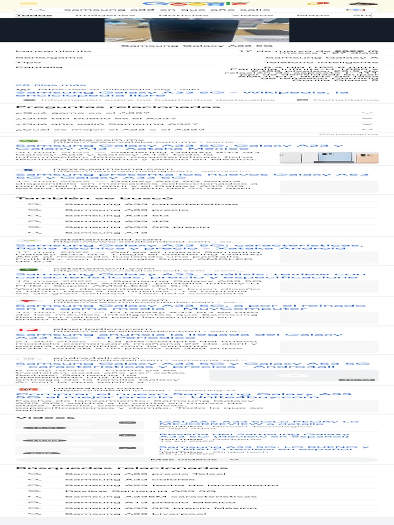 Samsung A33 en Que Año Salio - Buscar Con Google | PDF | Equipo de telefonía | Computadoras móviles
