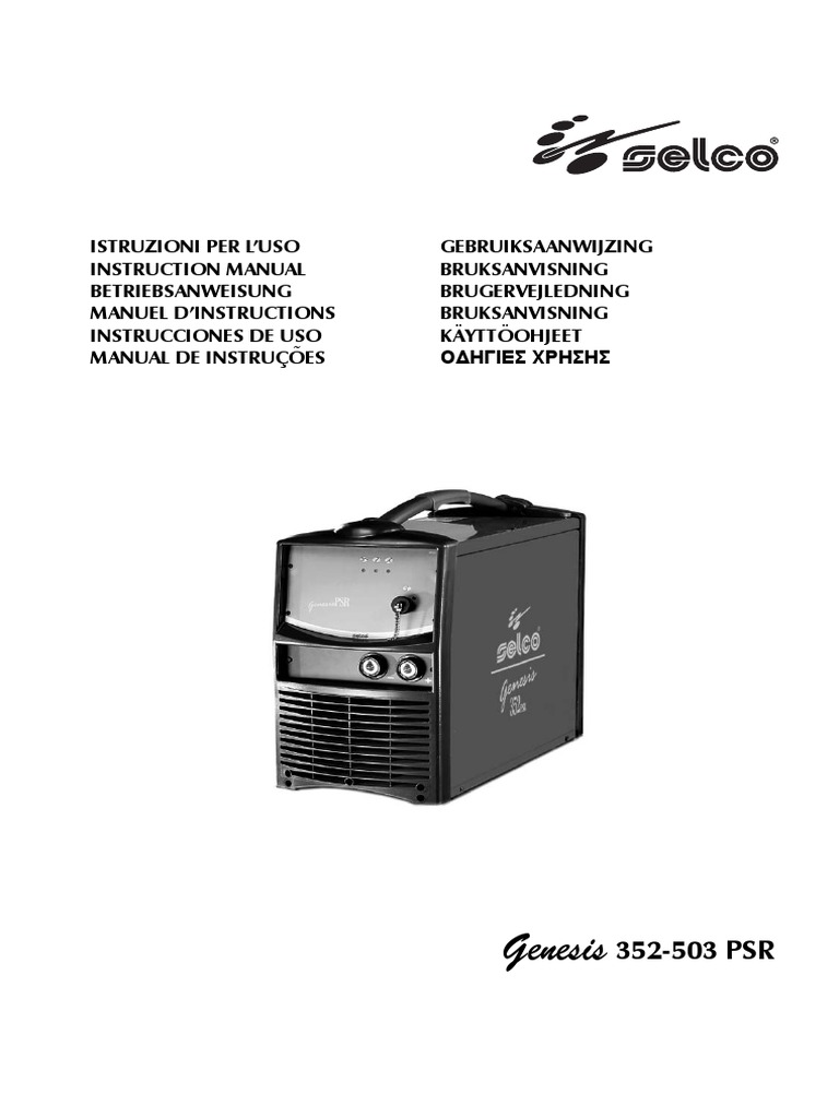 Manuale Saldatrice SELCO PSR 352 | PDF