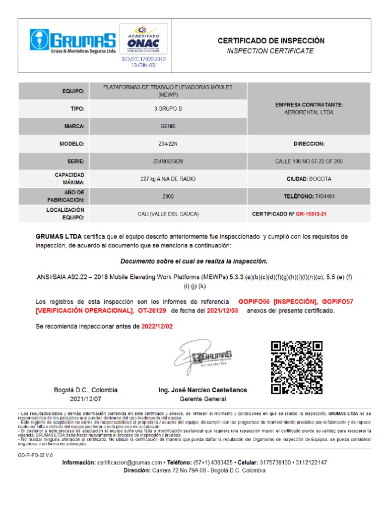 Cert Genie Z34-22N Z34N06-5829 | PDF