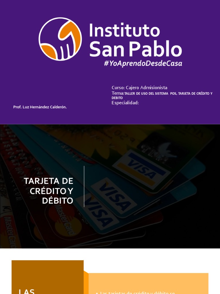 Sesion 1 Taller Pos - Tarjeta Crédito y Débito 05-23 | PDF | Tarjeta de débito | Tarjeta de crédito