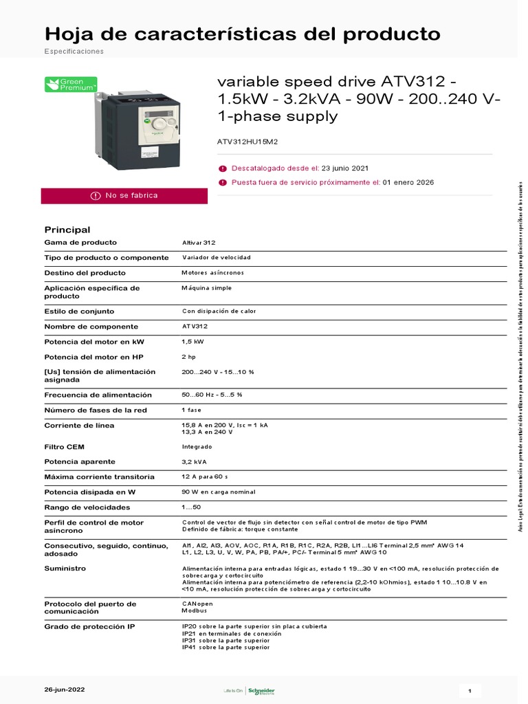 Altivar 312 - ATV312HU15M2 | PDF | Impedancia eléctrica | Resistor