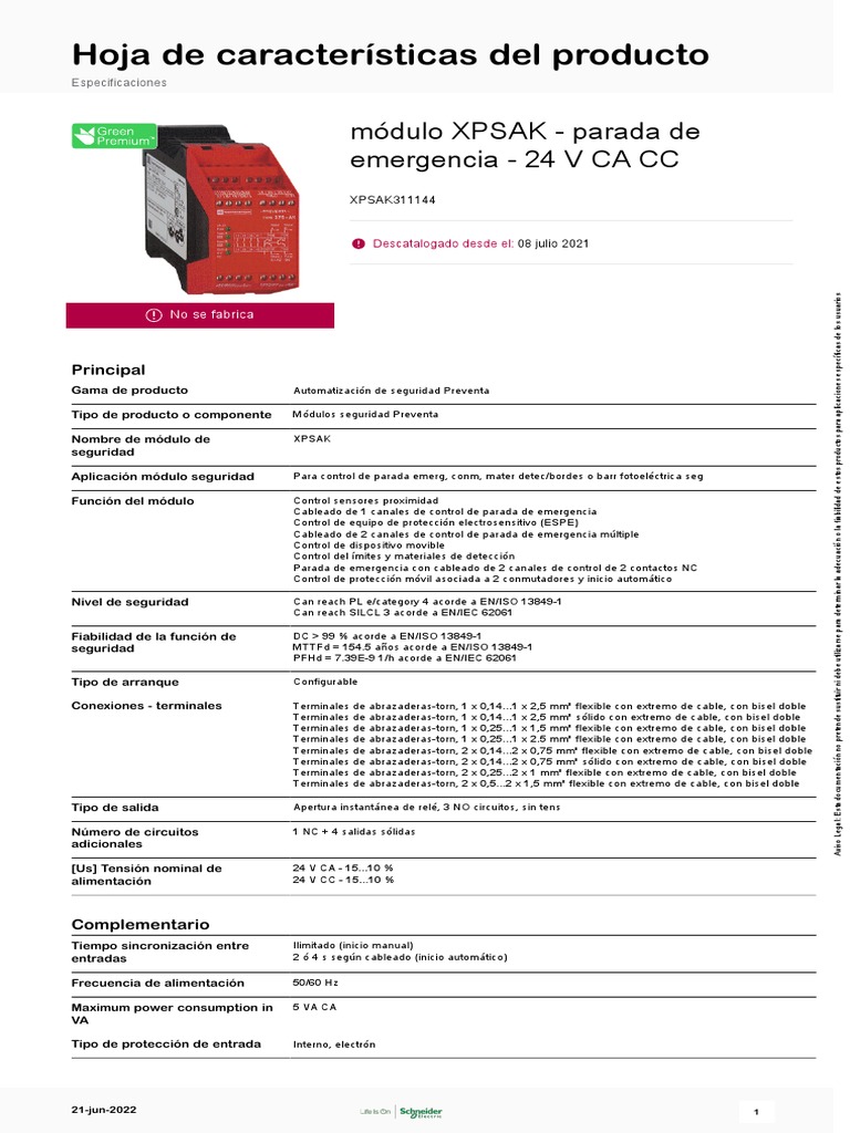 Preventa XPS_XPSAK311144 | PDF | Relé | Ingenieria Eléctrica