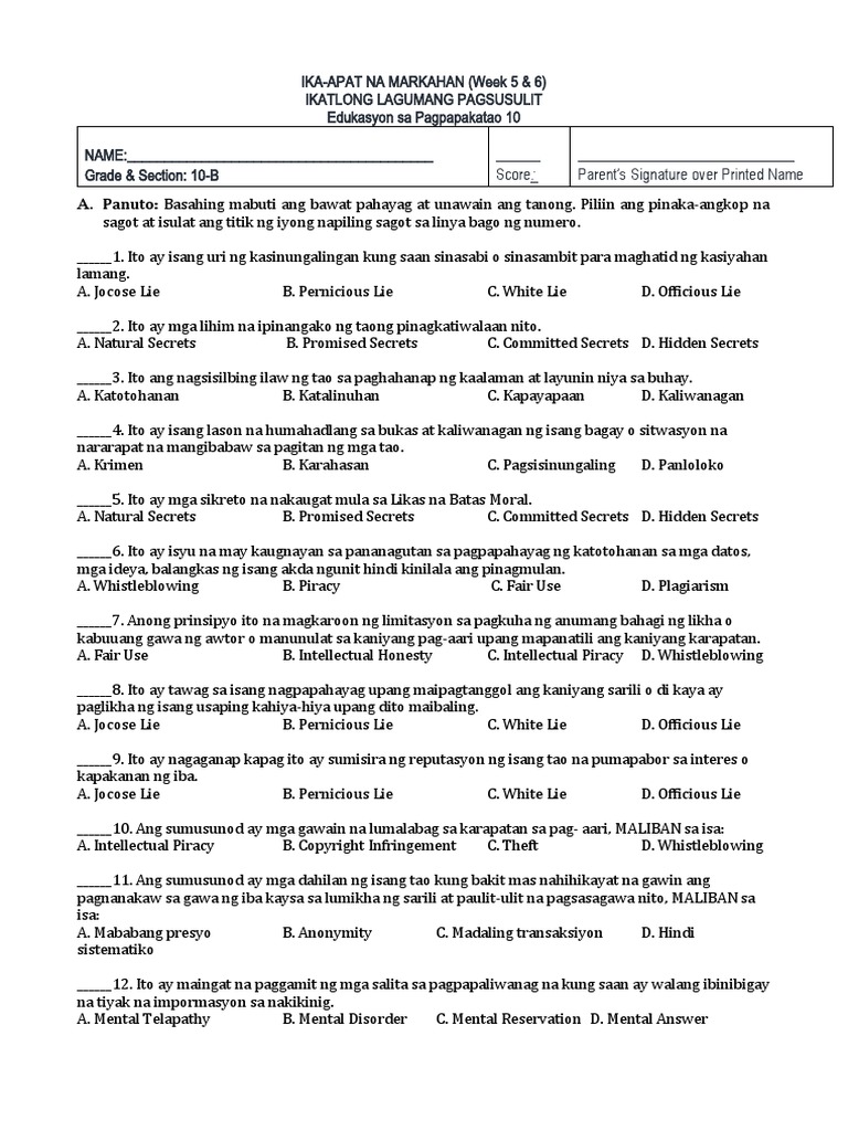 Q4 Esp 10 - LP 2 | PDF
