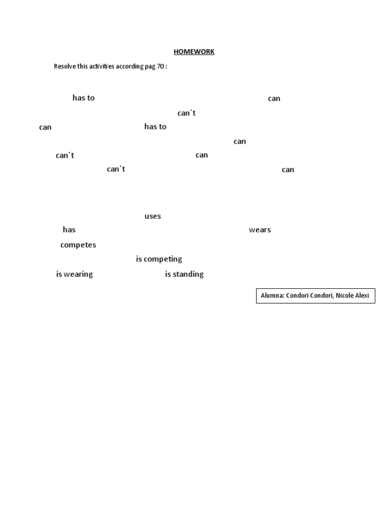 Activities from Page 70 | PDF