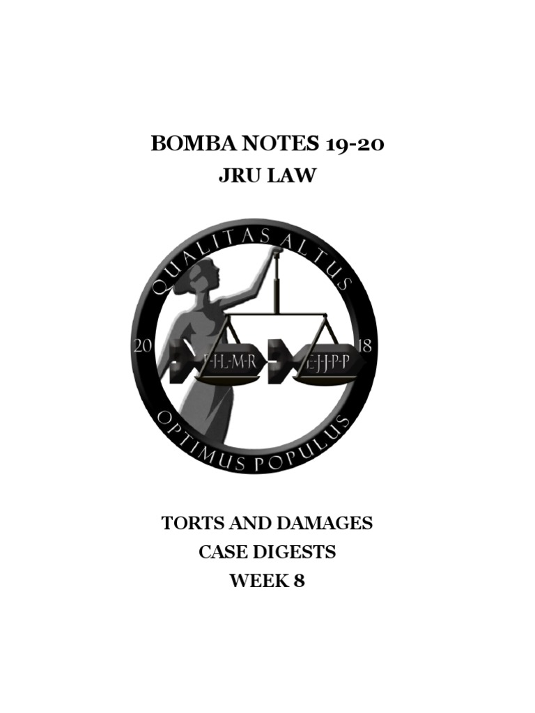 Torts - Week 8 - Case Digests | PDF | Lawsuit | Damages Torts - Week 8 - Case Digests | PDF | Lawsuit | Damages