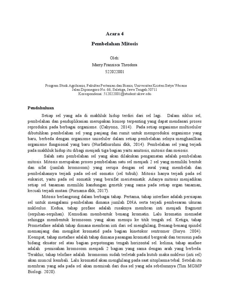 Pembelahan Mitosis | PDF | Sains & Matematika