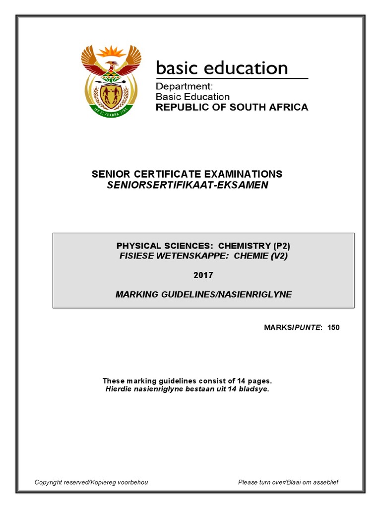 Physical Sciences P2 May-June 2017 Memo Afr & Eng | PDF Physical Sciences P2 May-June 2017 Memo Afr & Eng | PDF