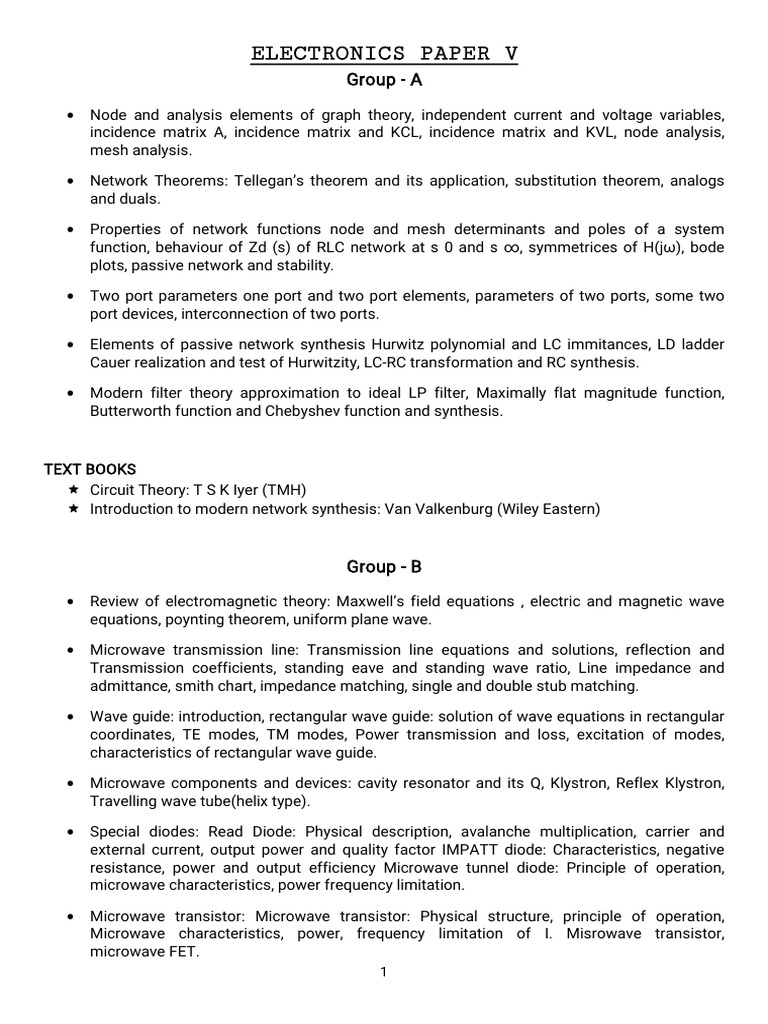 Electronics Syllabus 3RD Year | PDF | Amplifier | Logic Gate