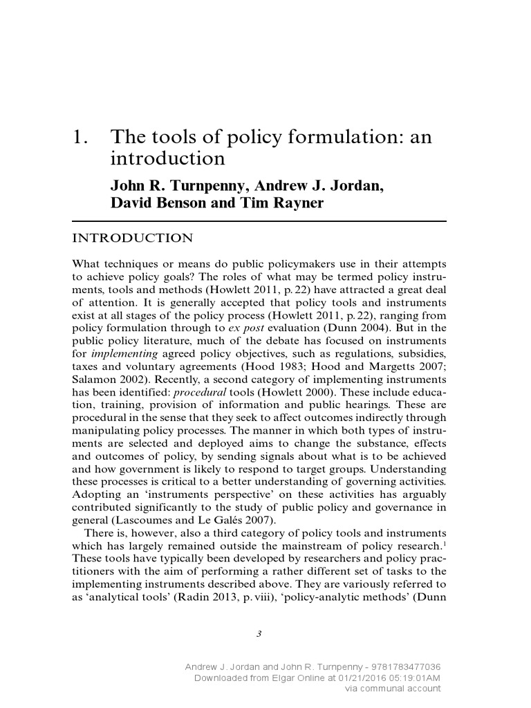 The Tools of Policy Formulation An Introduction | PDF | Policy | Policy ...