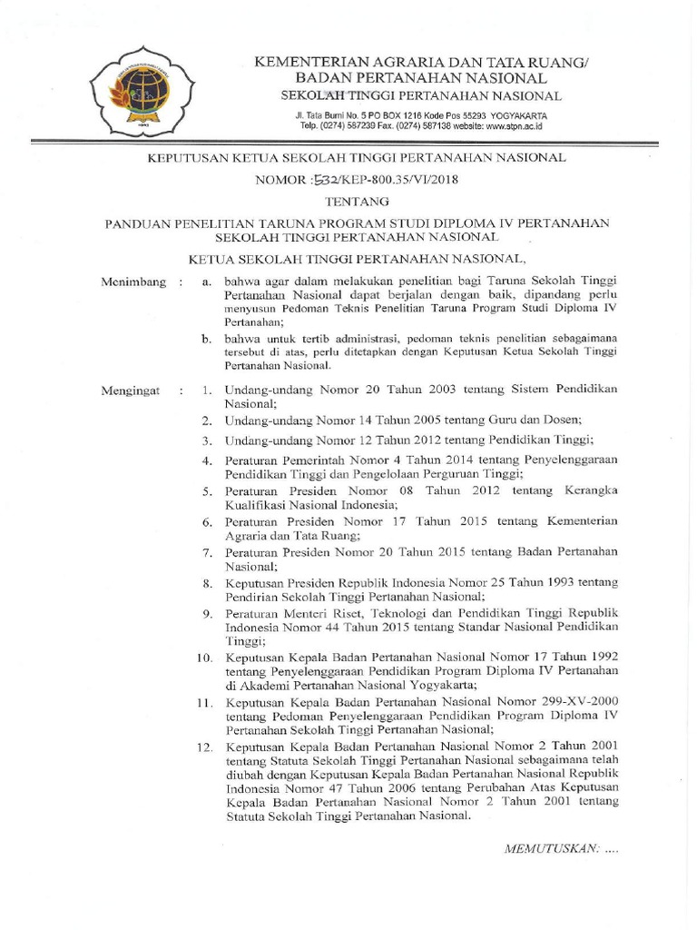 SK Panduan Penelitian | PDF