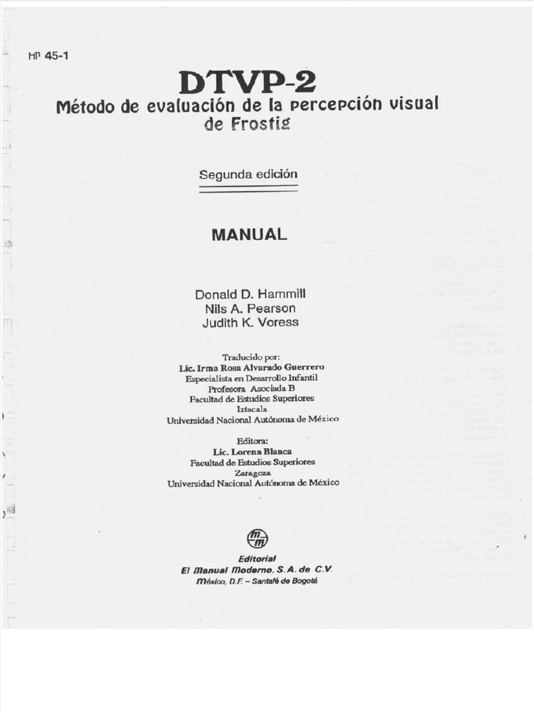 Dokumen - Tips 78050985 Test de Percepcion Visual Frostig Manualpdf | PDF