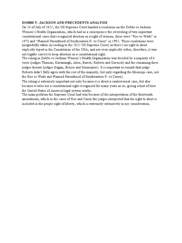 Dobbs Vs Jackson | PDF