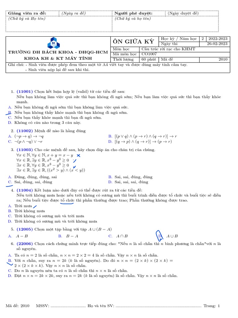 Sample Midterm Test Discrete Structure | PDF