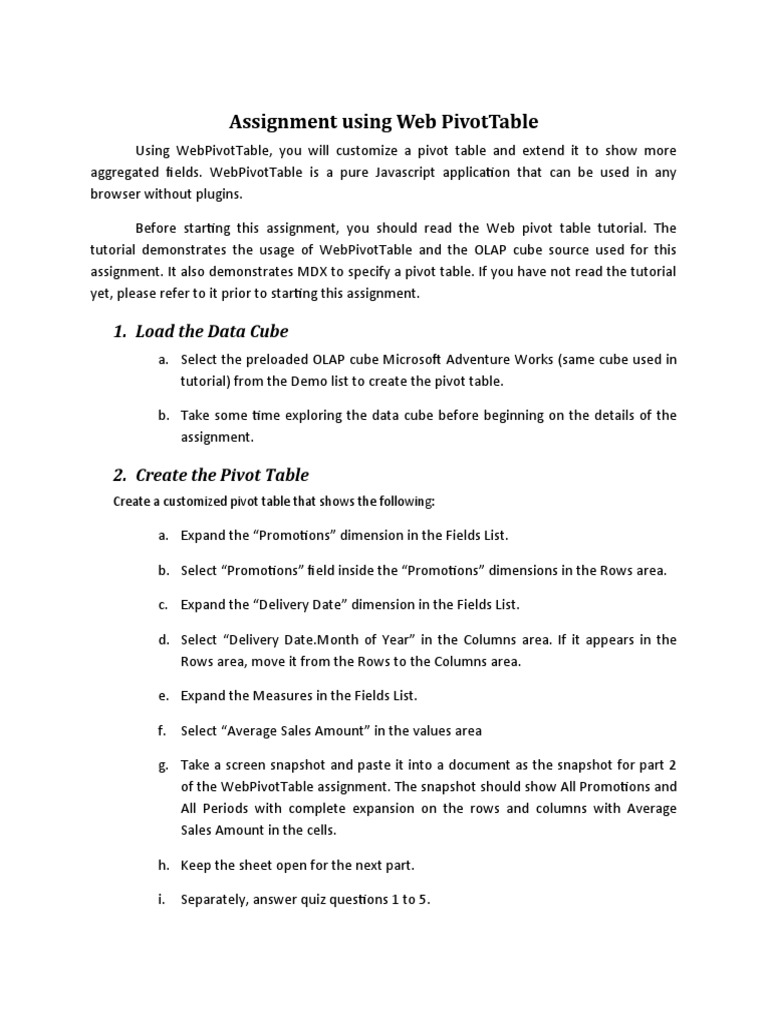 Assignment Webpivot Table | PDF | Software Development | Software Engineering