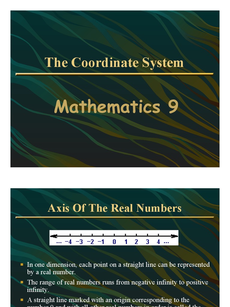 The Coordinate System | PDF | Cartesian Coordinate System | Abstract ...