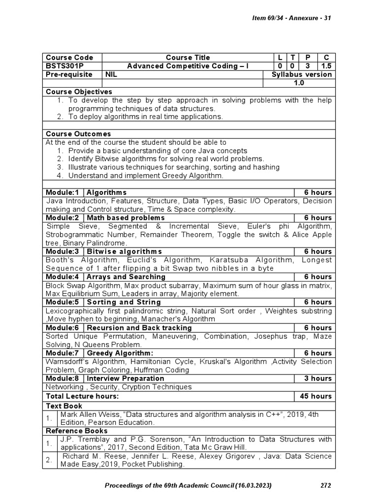 Advanced Competitive Coding Syllabus | PDF | Algorithms | String ...