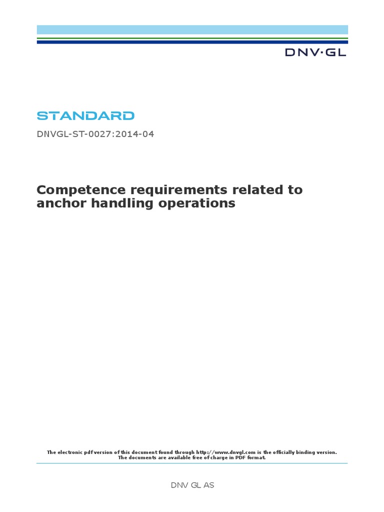 DNV Guidelines For Anchor Handling | PDF | Anchor | Shipping