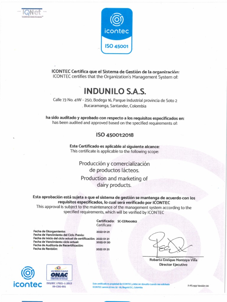 Certificaciones Icontec | PDF