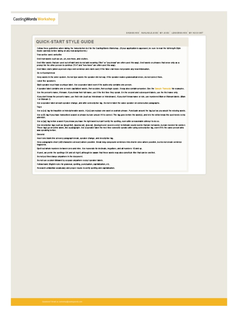 Workshop Castingwords Com Docs QuickStartGuide HTML | PDF