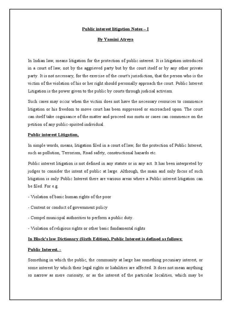 Understanding Public Interest Litigation | PDF | Standing (Law) | Lawsuit