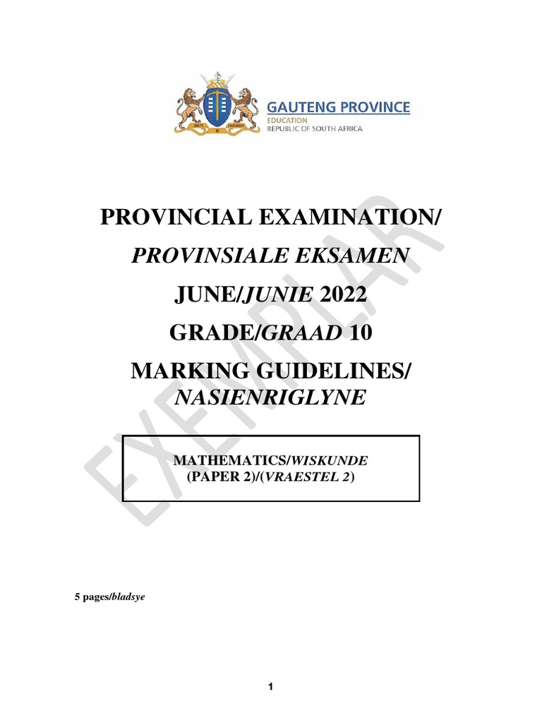 Gr10 MATH P2 (ENG & AFR) June 2022 Possible Answers | PDF | Mathematics ... Gr10 MATH P2 (ENG & AFR) June 2022 Possible Answers | PDF | Mathematics ...