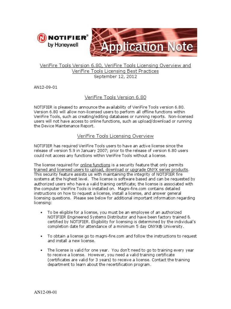 AN12 09 01 VeriFire - Tools 6 - 80 Licensing - Overview | PDF | License ...