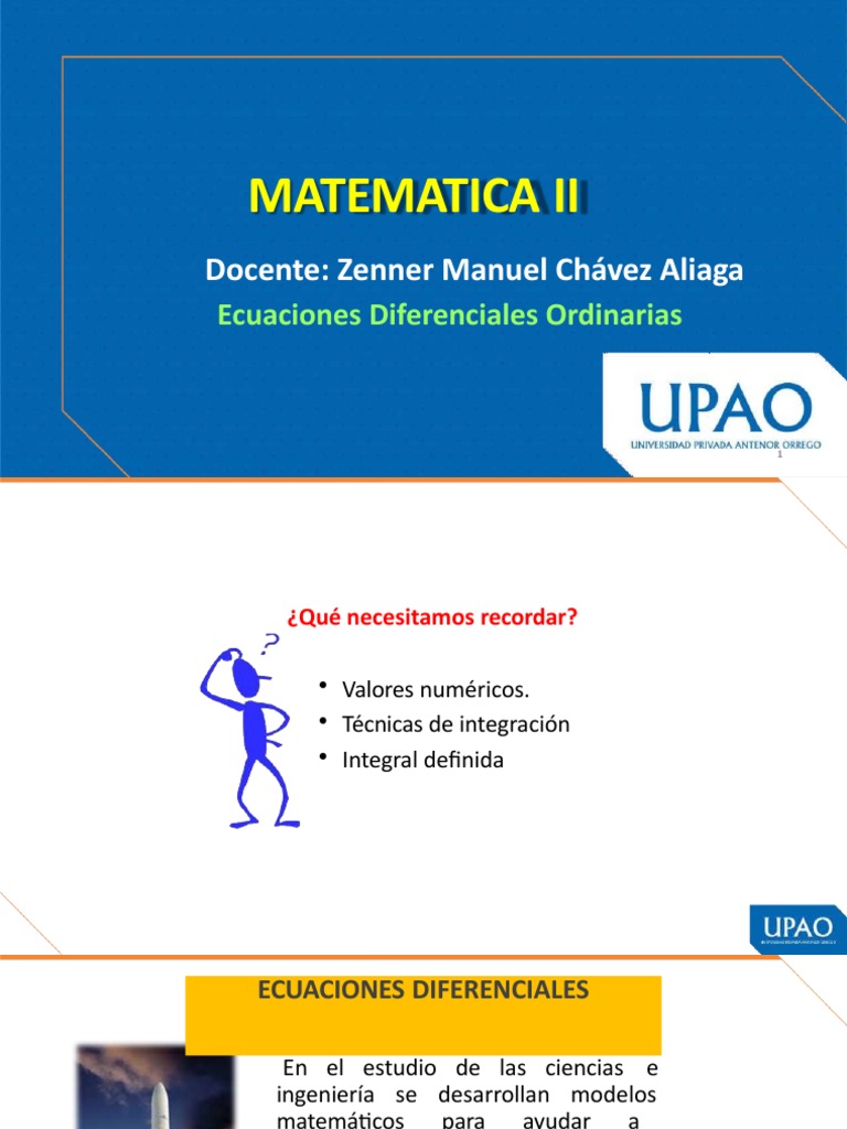 EDO Semana 1 | PDF | Ecuaciones | Ecuaciones diferenciales