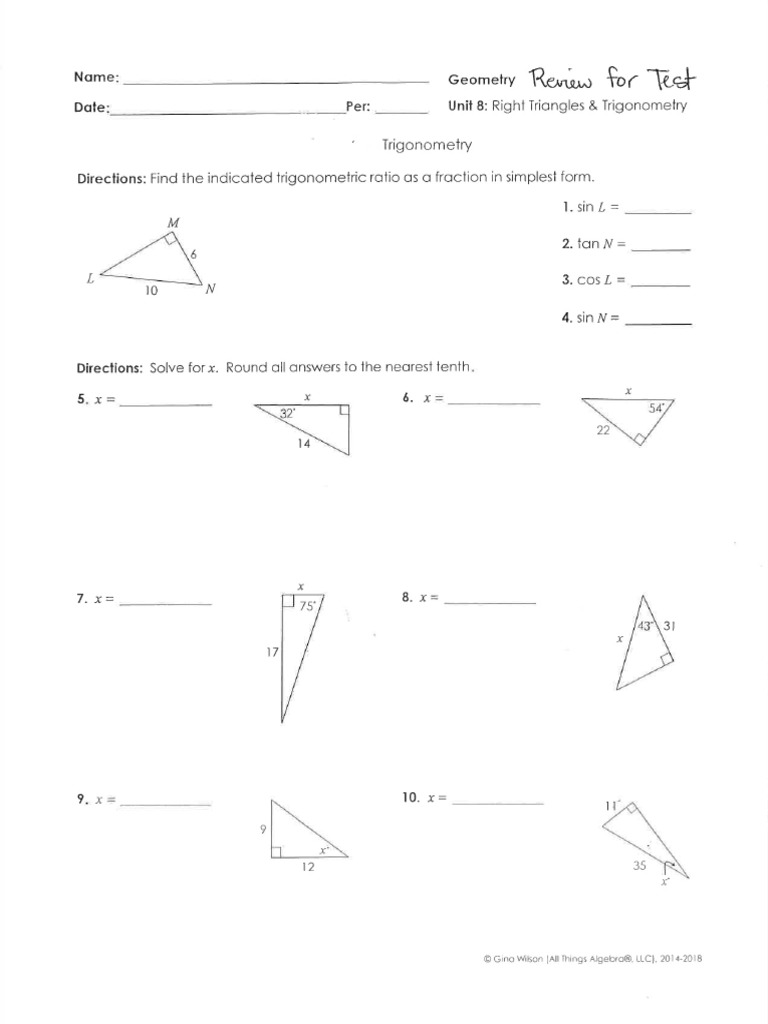 Trig Review Hw Pdf