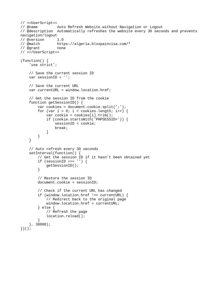 My Script To Refresh and Stay Alive | PDF