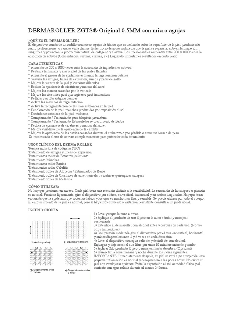 Dermaroller ZGTS | PDF | Piel | Enfermedades y trastornos
