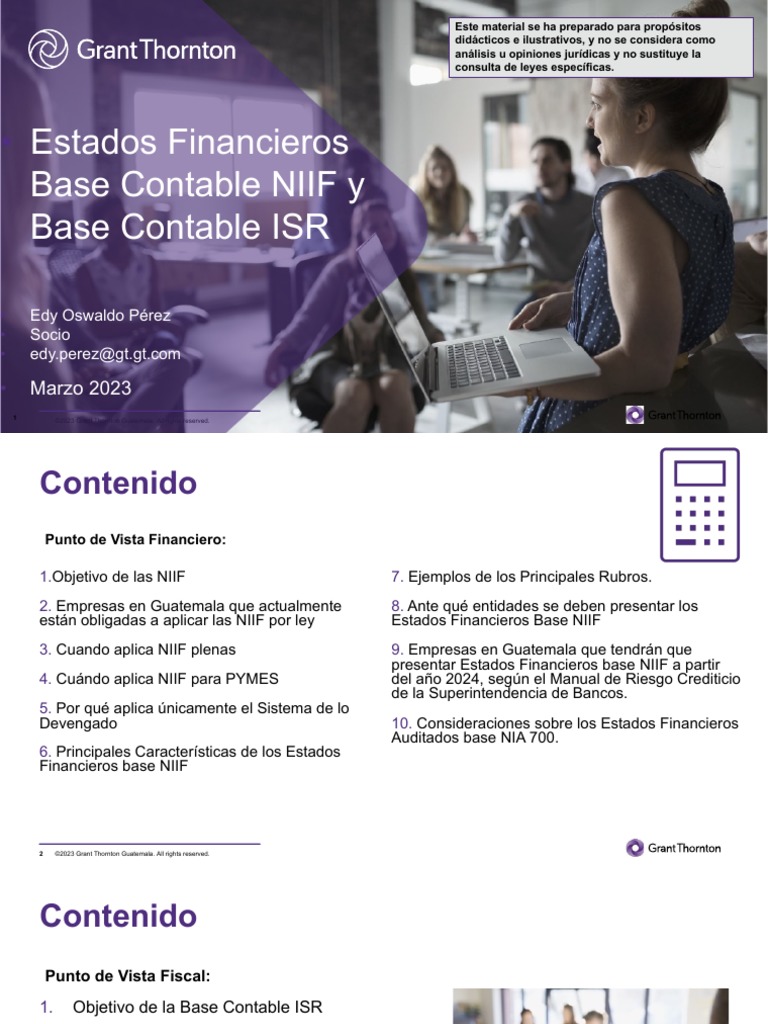 Estados Financieros Base Contable NIIF y Base Contables ISR 2023 | PDF ...