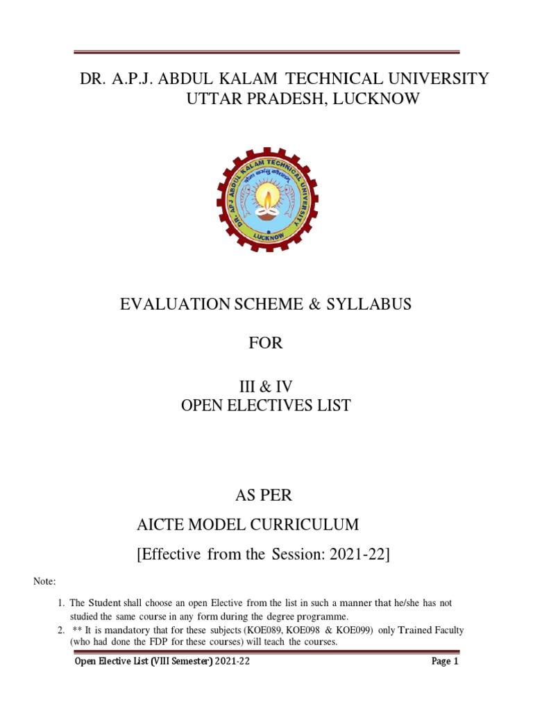 "VIII Semester Open Electives 2021-22" | PDF | Apache Hadoop | Parsing