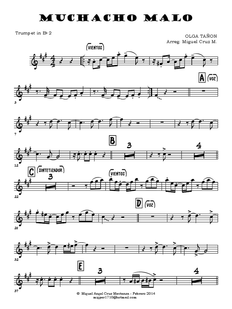 Muchacho Malo - Trumpet in BB 2 | PDF