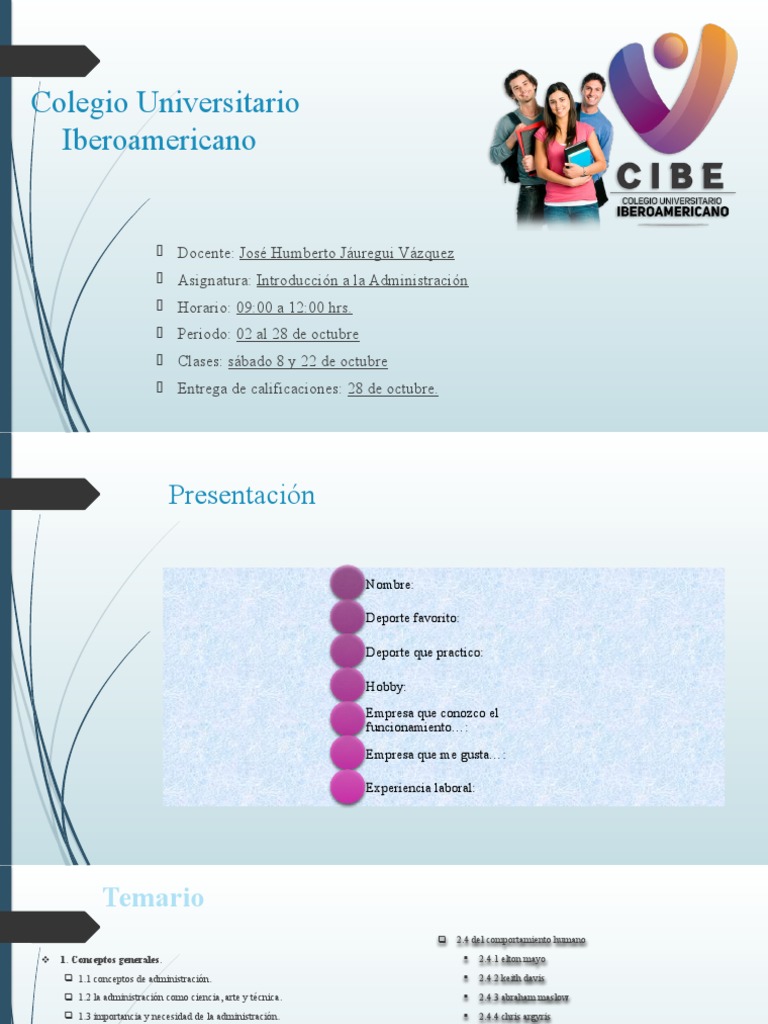 0 - Presentacion - Introducción A La Administración | PDF | Revolución industrial | Agricultura