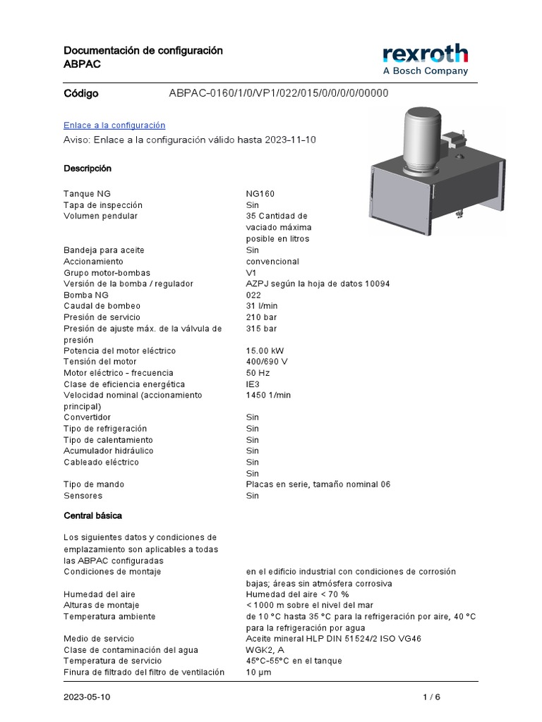 Configuración de Unidad Hidráulica ABPAC | PDF | Tubería (transporte de ...