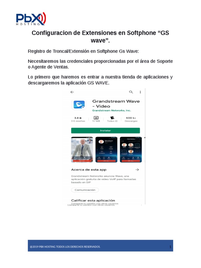 Configuracion de Extensiones en Softphone GS Wave. | PDF