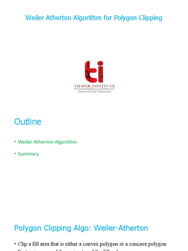 Weiler Atherton Algorithm Poygon Clipping Pdf Vertex Geometry Polygon